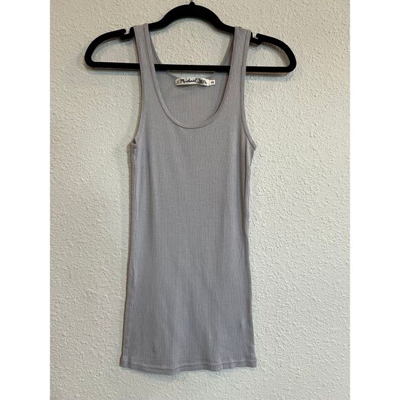 Michael Stars | Tops | Michael Stars Ribbed Tank Top Gray Size Os A80 ...